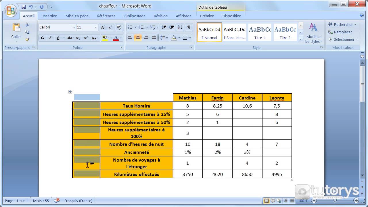 Comment faire un tableau sur Word Comment faire un tableau sur Word