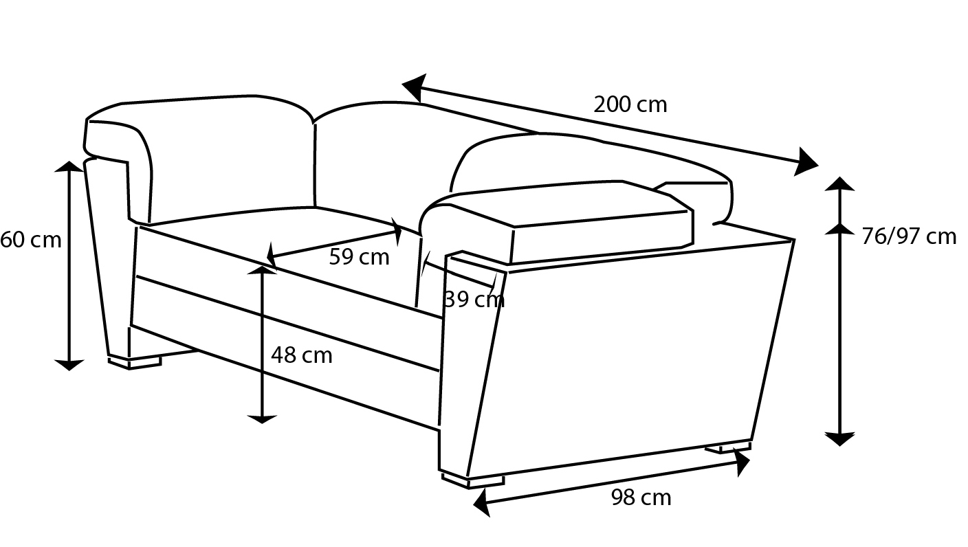 Quelles sont les dimensions d'un canapé 2 places